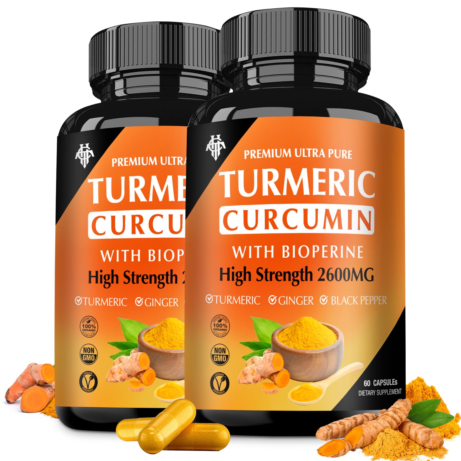 Amazon.com: Turmeric Curcumin Supplement (2 Packs) 2600m with 95% ...