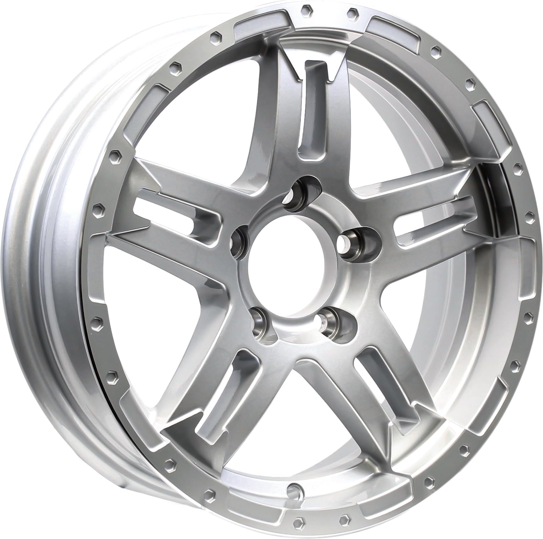 Amazon.com: eCustomrim Trailer Wheel White Rim 15 x 5 Spoke Style 5 Lug ...