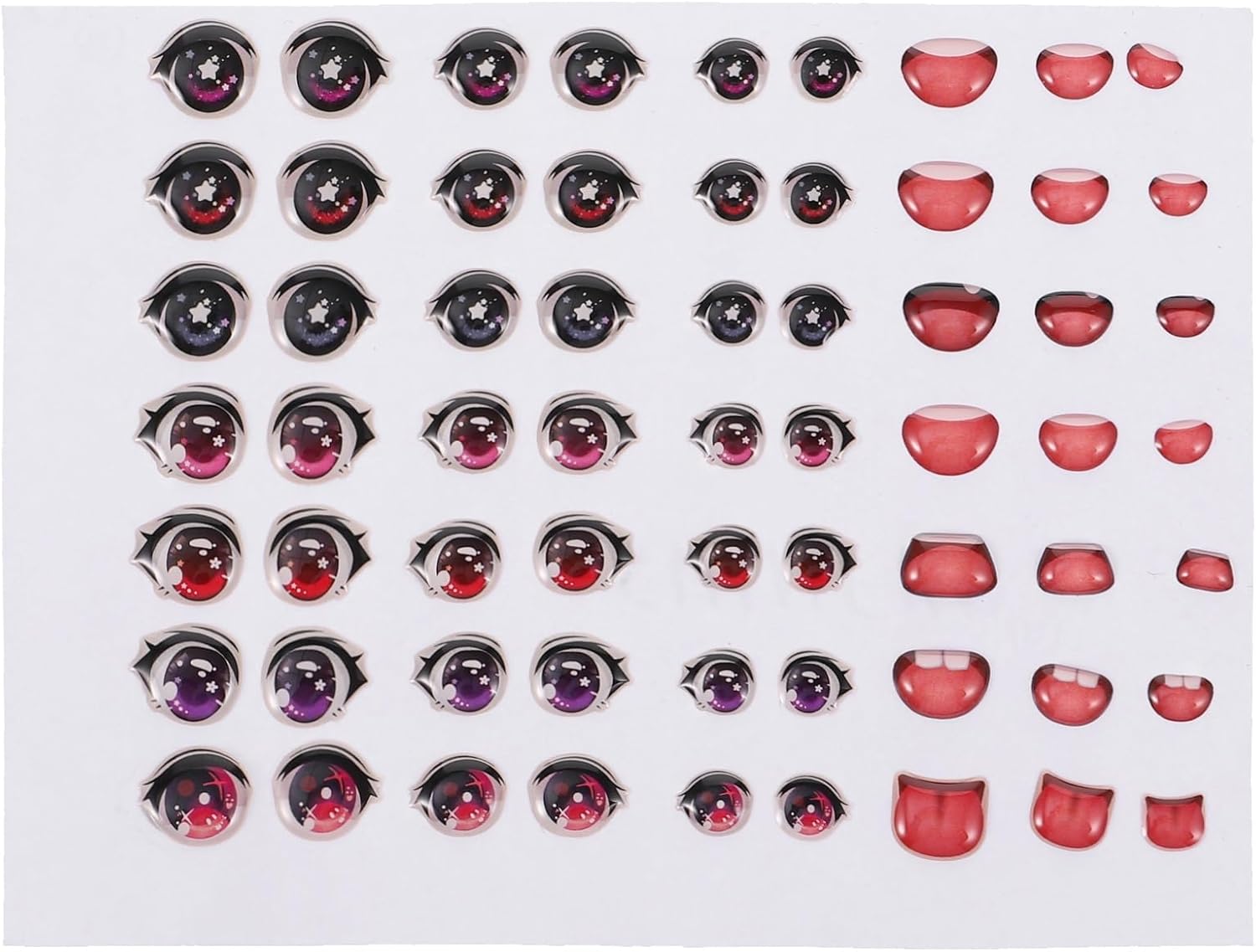 Amazon.com: TEHAUX 63pcs Cartoon Eyes Mouth Stickers, Colored Cute Eyes ...