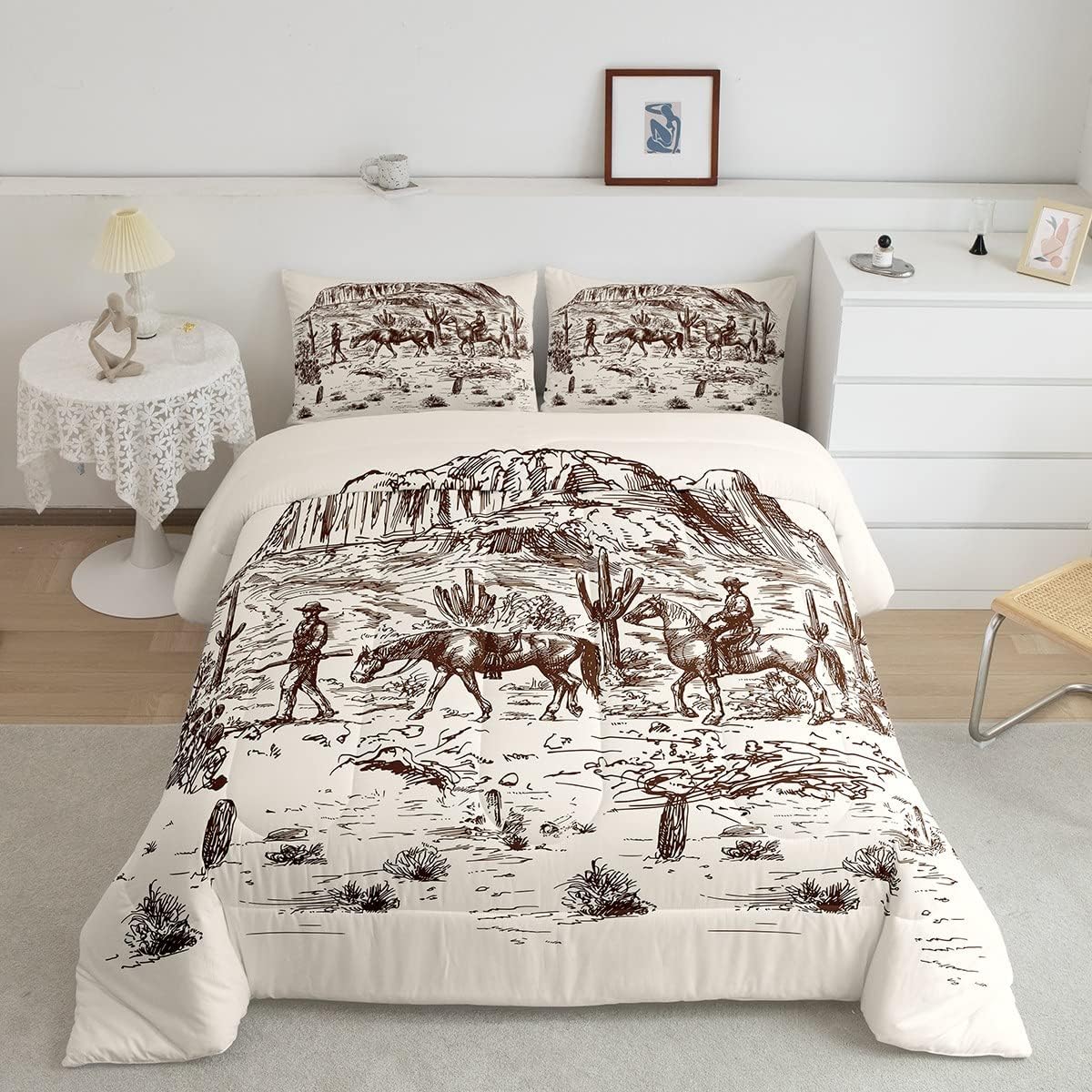 Amazon.com: Wild West Comforter Set Queen Cowboys Bedding American ...