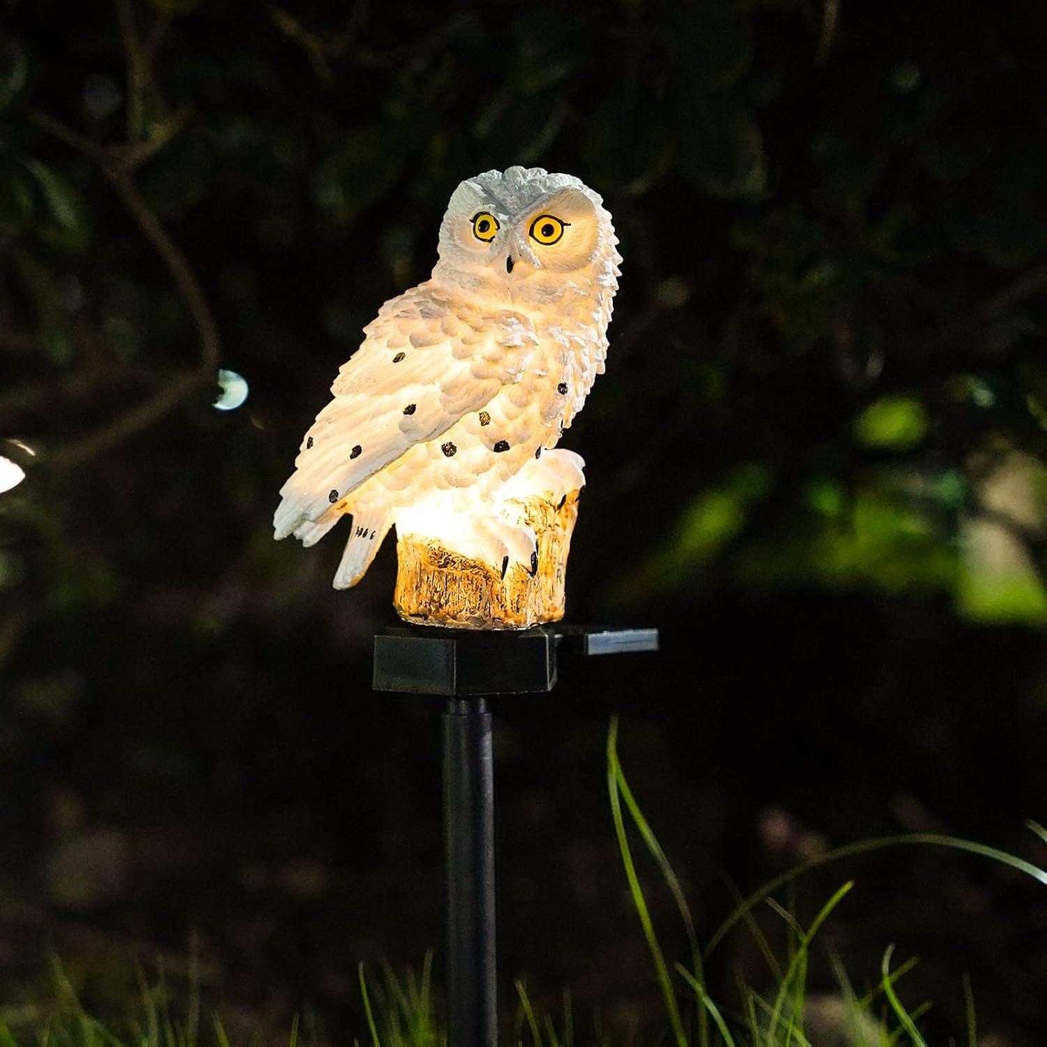 CMIOUEO Garden Solar Light Outdoor Decor, Resin Owl Solar LED Light ...