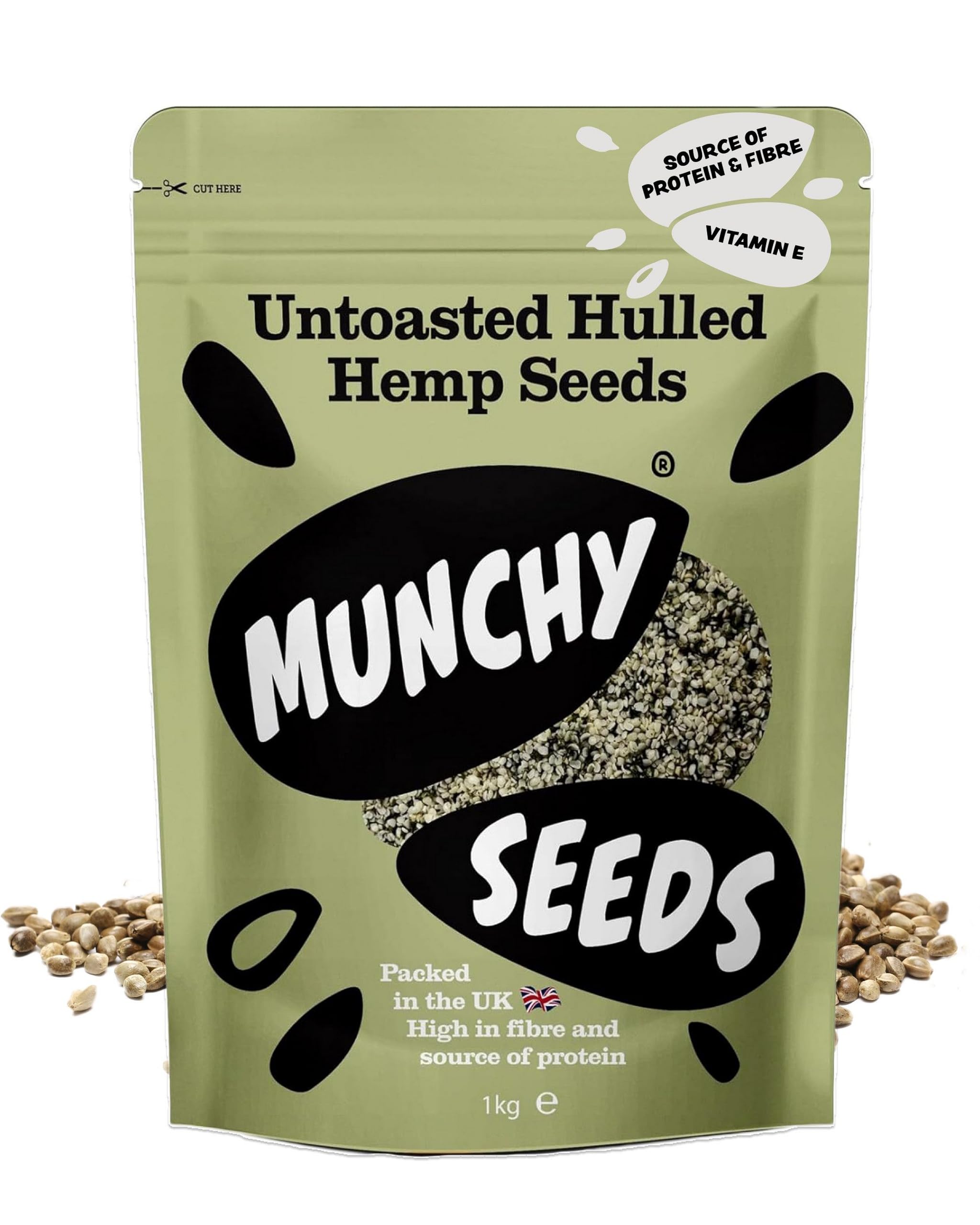 Munchy Seeds Hulled Hemp Seeds, Nutritious Unshelled Hemp Seeds ...