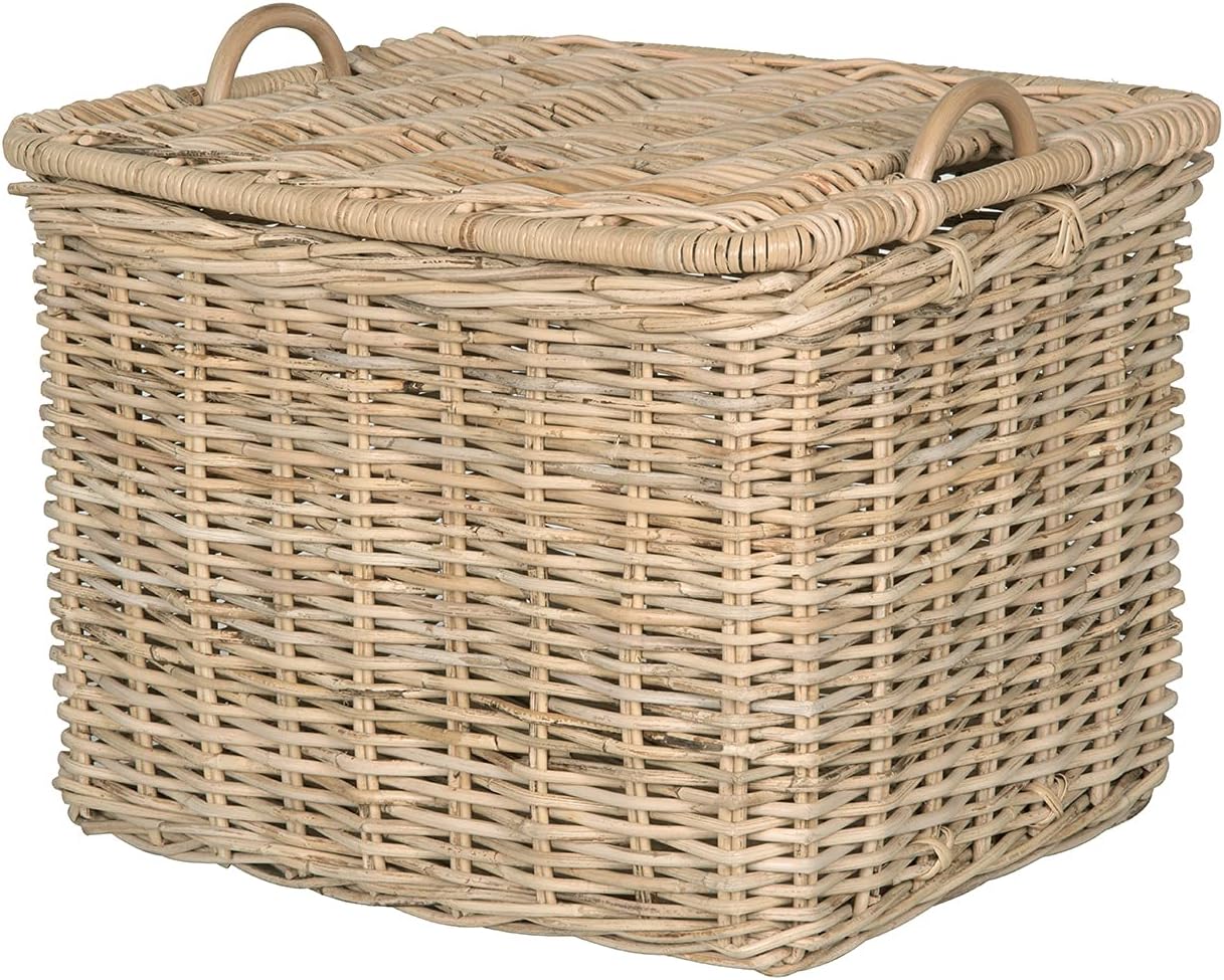 Amazon.com: KOUBOO Rattan Core Rectangular Storage Basket with Lid ...
