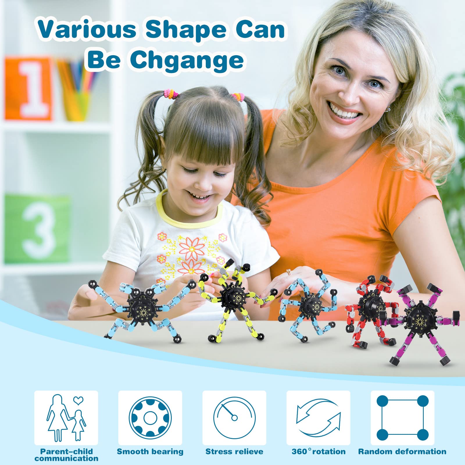 Snapklik.com : Zhanmai Funny Sensory Fidget Toys, Transformable Fidget ...