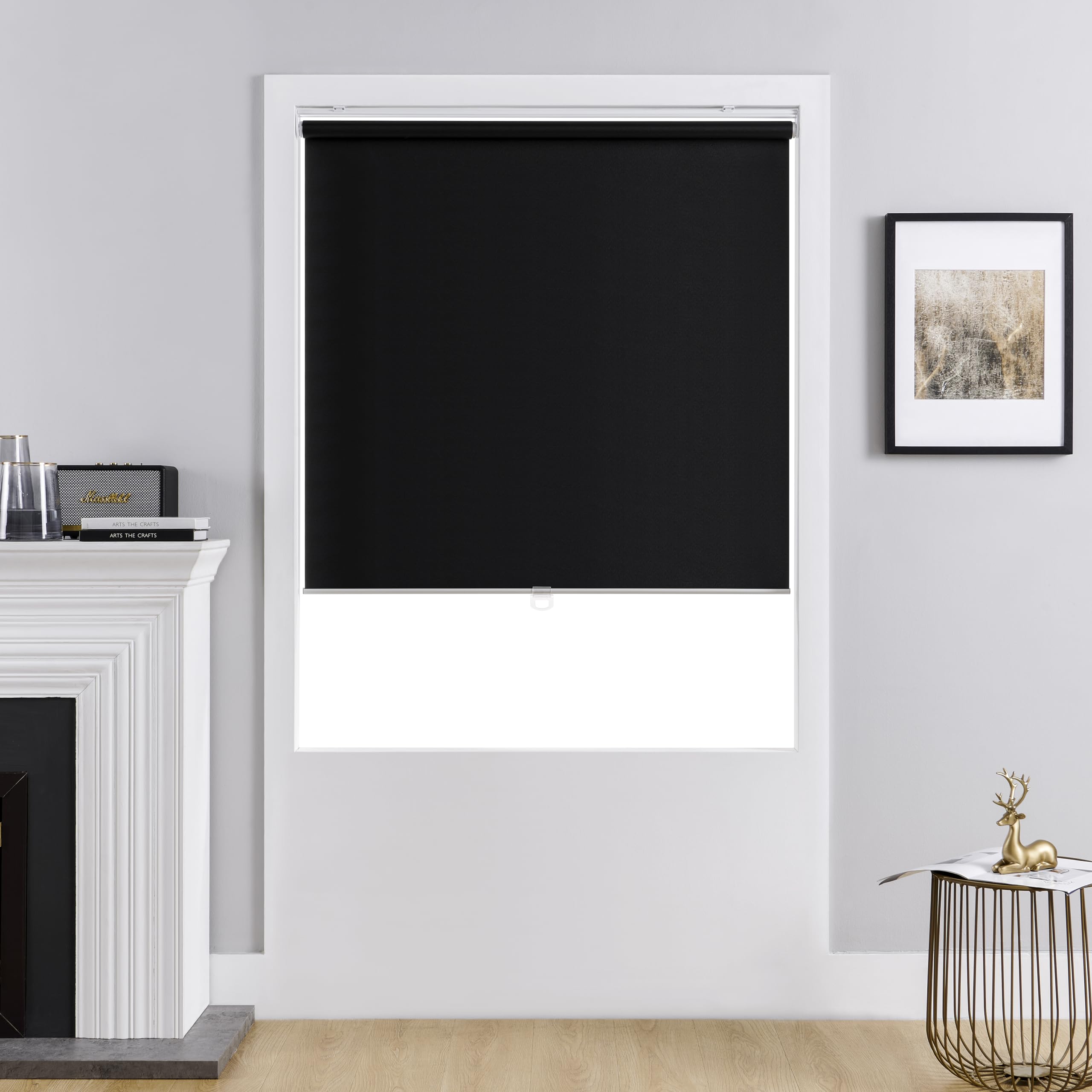 Amazon.com: Cordless 100% Blackout Roller Shades Blinds for Windows Free-Stop,Pull Down Room ...