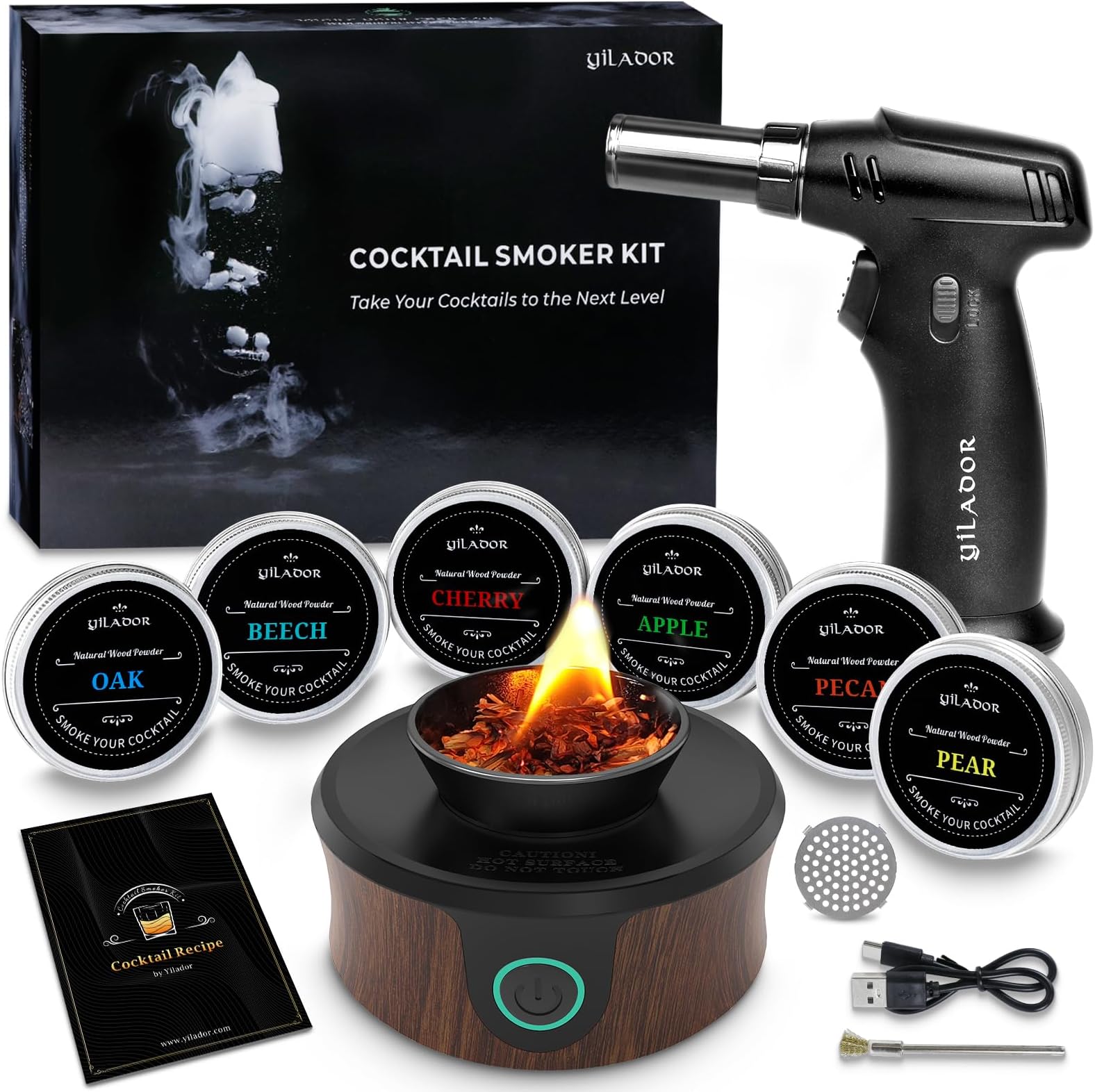 Amazon.com : Electric Cocktail Smoker Kit with Torch, 6 flavors Wood ...