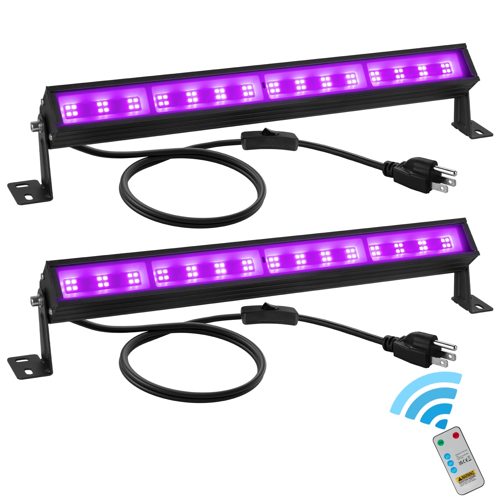 uwiner 38W LED Black Light Bar with Remote and Switch,Blacklight Bars ...