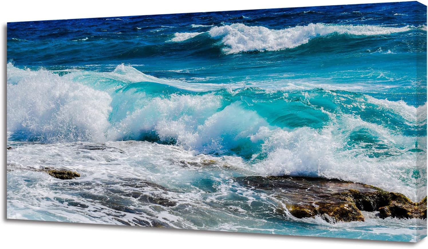 Amazon.com: ZhongxingWL Wall Art Canvas Painting Collapsing Wave on the ...