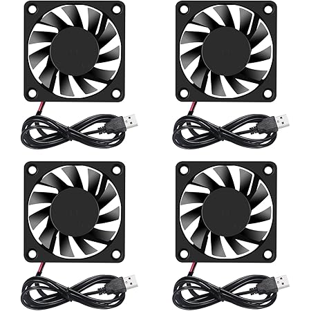 DORHEA 4PCS 6010 Fan 60x60x10mm DC 5V 60mm x 10mm Brushless USB Cooling ...