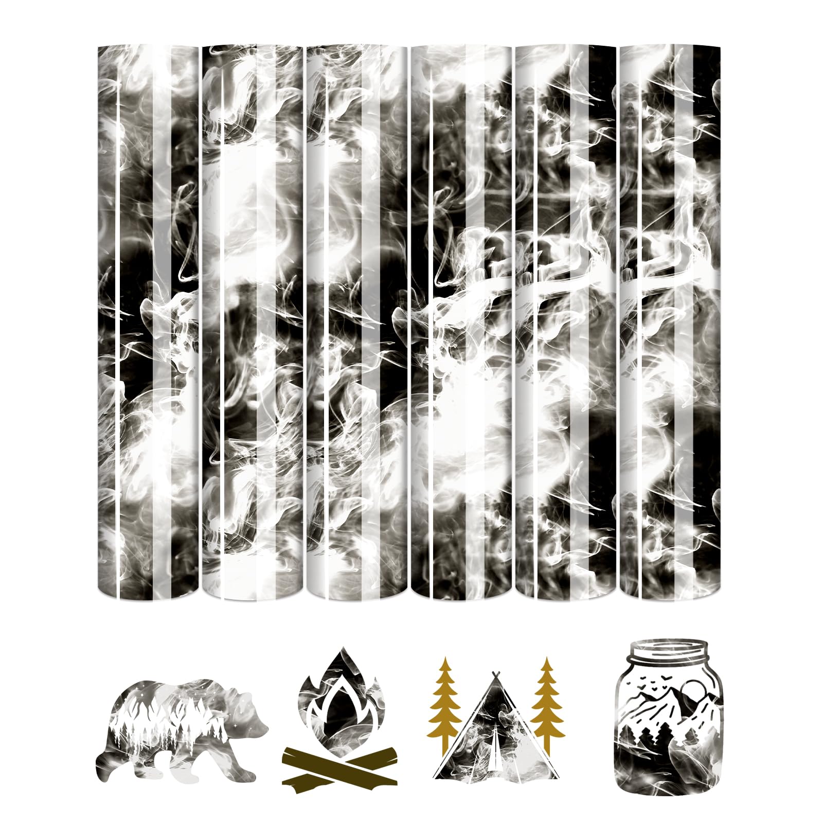 Amazon.com: Tintnut Black Grey Flame HTV Heat-Transfer-Vinyl-12x10 inch ...