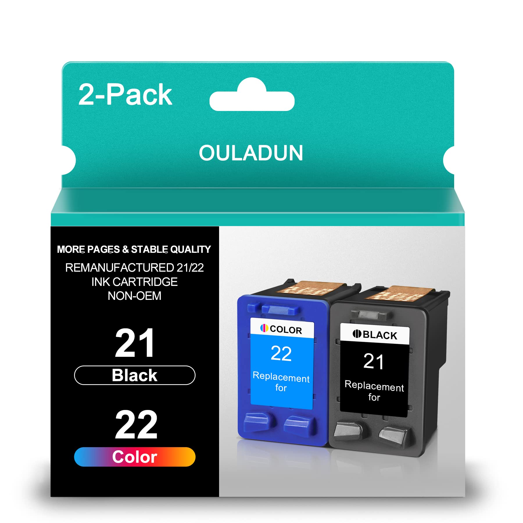 Amazon.com: OULADUN Remanufactured 21 22 Ink Cartridge Replacement for ...