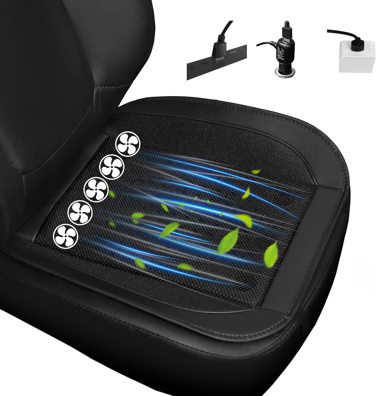 Amazon.com: COFSODI USB Cooling Seat Cushion, Cool Car Seat with Fan ...