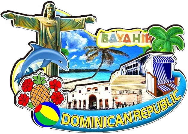 Amazon.com: Dominican Republic Magnet Fridge Magnet Wooden 3D Landmarks ...