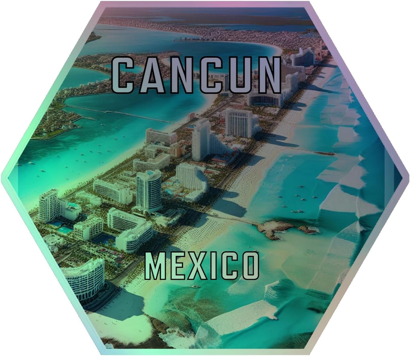 Amazon.com: Cancun Mexico Holographic Souvenir Vinyl Decal Sticker 4 ...