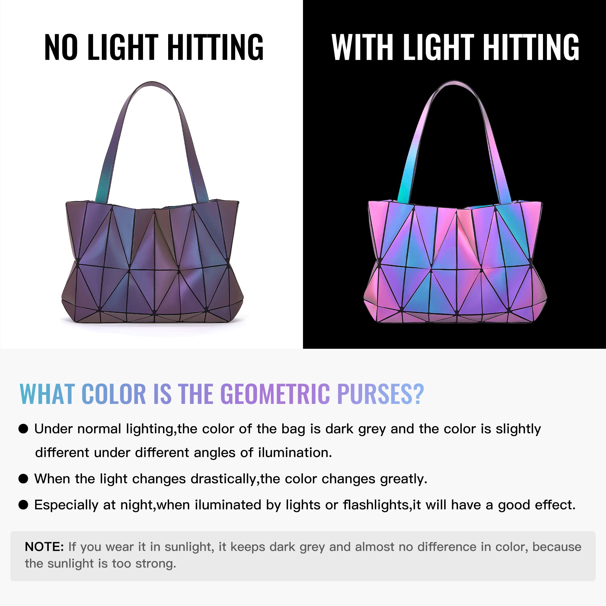 Geometric luminous crossbody bag glow-in-the-dark handbag Holographic ...