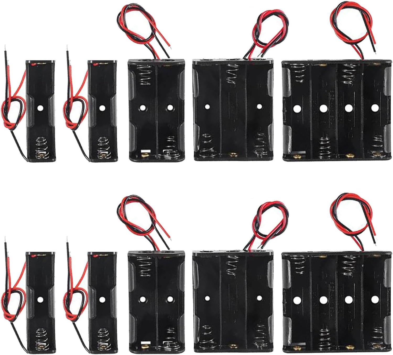 Amazon.com: hrsyyl 10pcs AA Battery Holder Sets 4pcs Single AA Battery ...