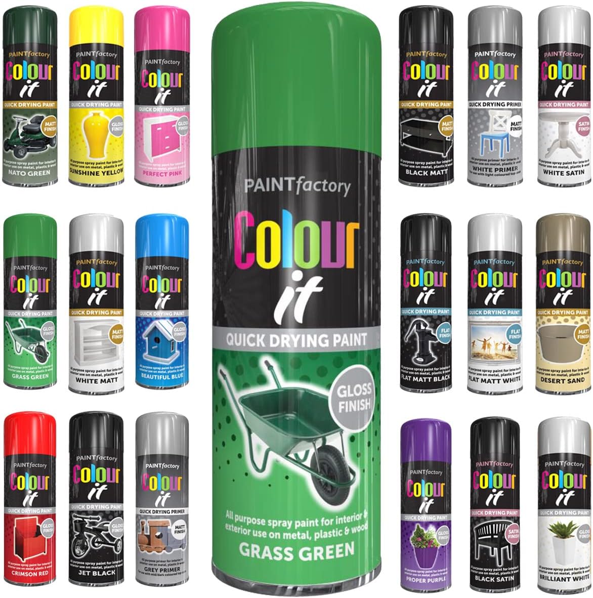 Classic Signature -1 x All Purpose Grass Green Aerosol Spray Paint ...