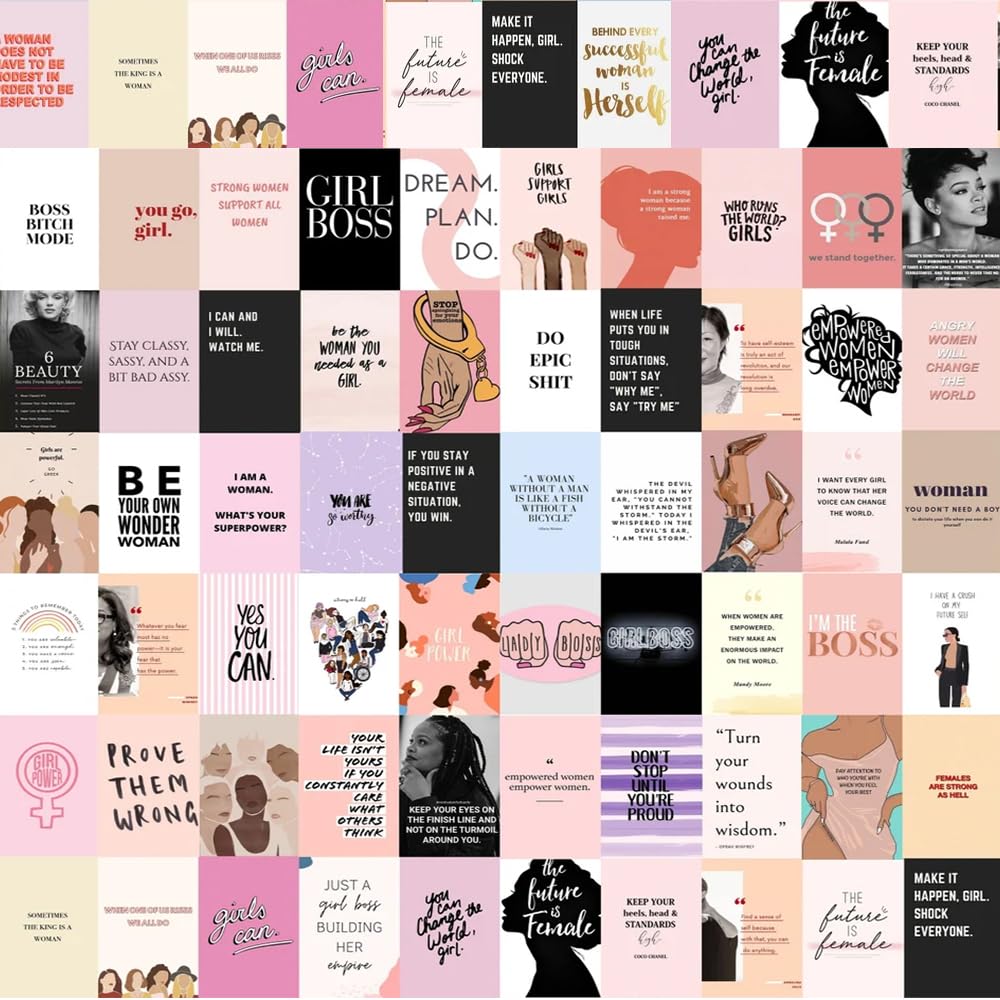 KARTMEN Women Empowerment Peel & Stick Girl Power 100 Pcs Collage Kit ...