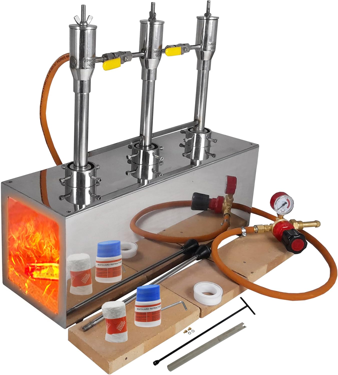 Amazon.com : SIMOND STORE Gas Forge for Blacksmithing, Triple Burner ...