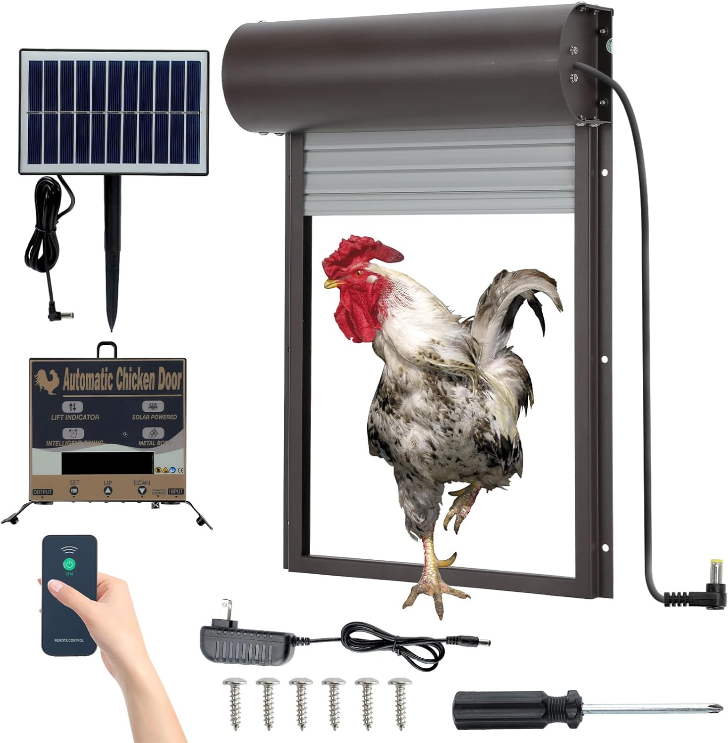 Amazon.com: Automatic Chicken Coop Door Solar Powered,Opener with Timer ...