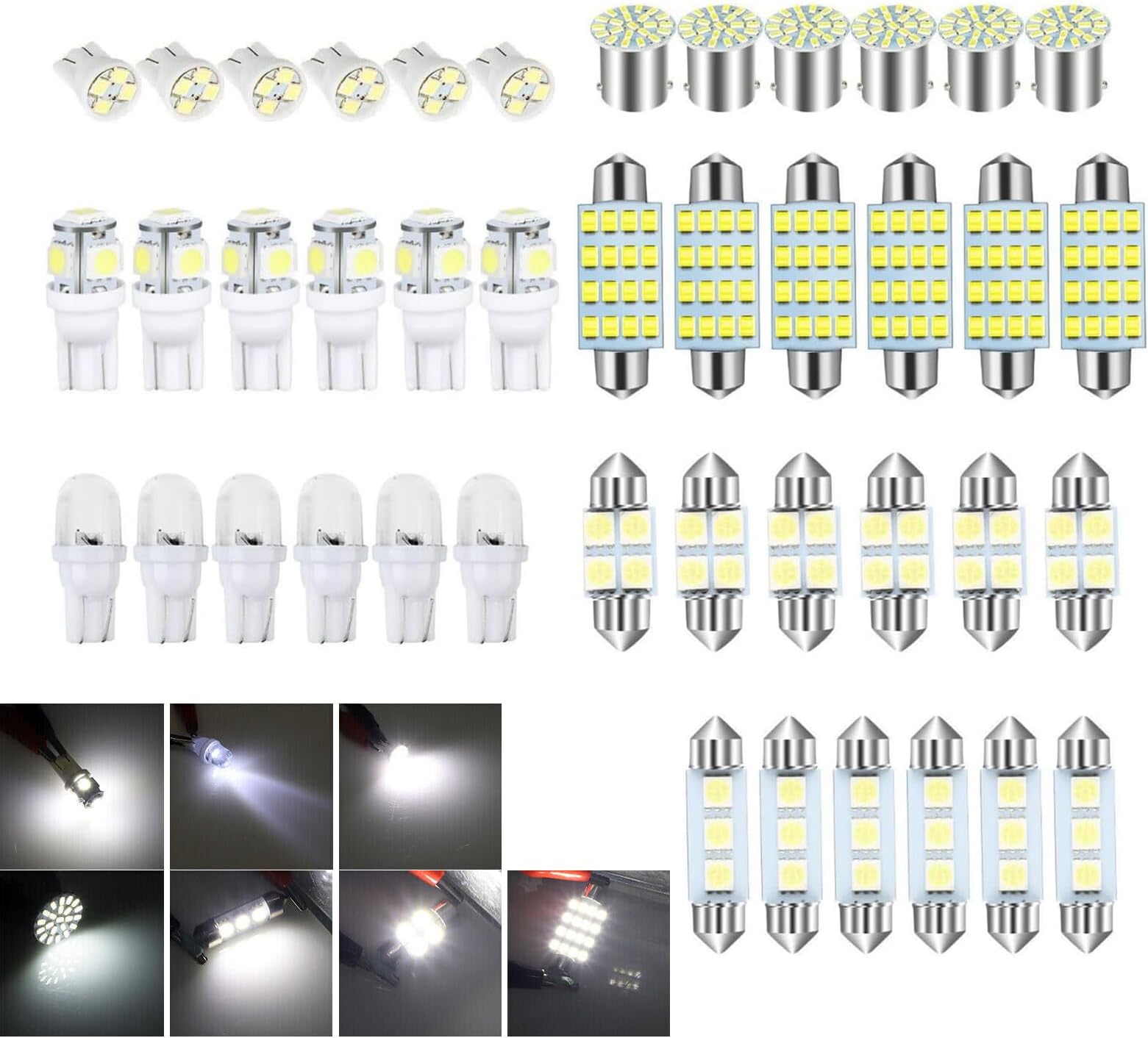 Amazon.com: Yonput 20 PCS Car LED Combination Set, T10 31 mm 42 mm LED ...