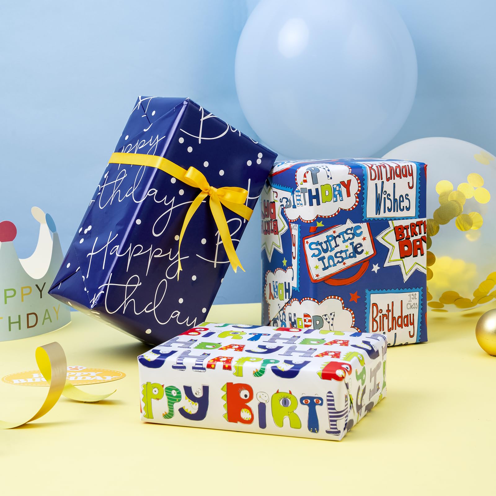 Snapklik.com : WRAPAHOLIC Birthday Wrapping Paper Sheet - 6 Sheets ...