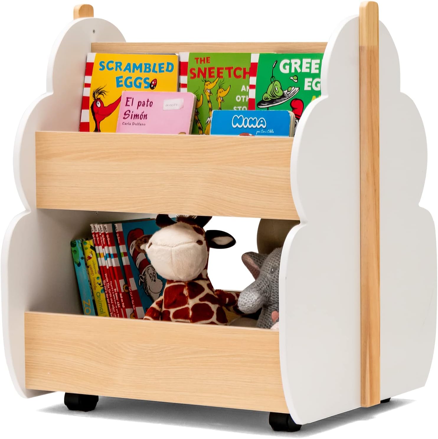 Amazon.com: Woodtoe Montessori Bookshelf for Kids, Natural Wood ...