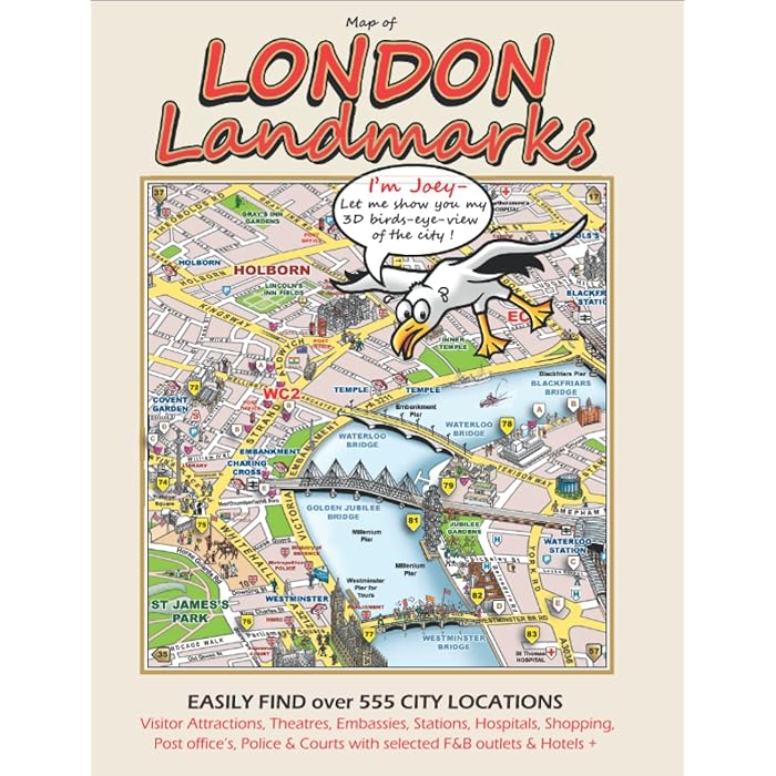Buy Map of LONDON LANDMARKS: Easily find over 555 Locations in London ...