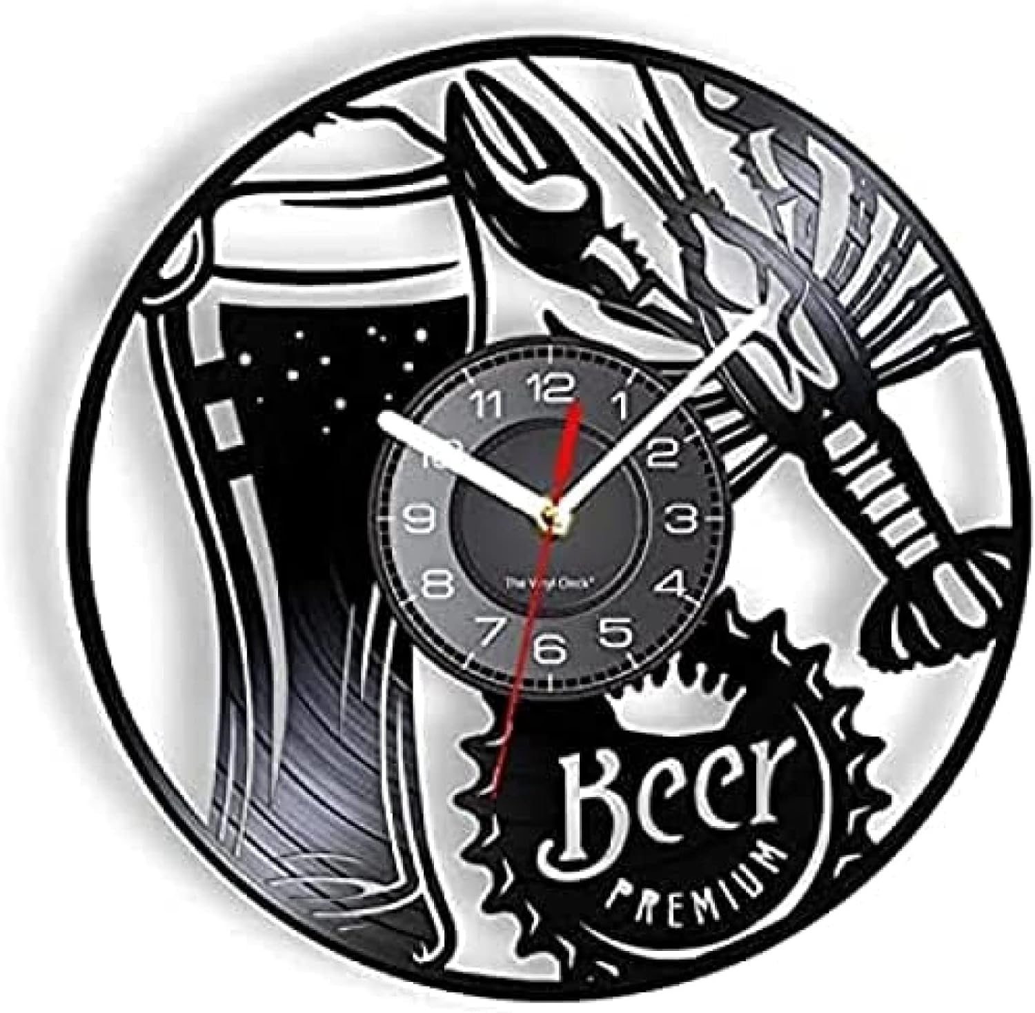 Amazon.com: Wall Clock Beer and Crawfish Seafood Beer Bottle Cap Modern ...