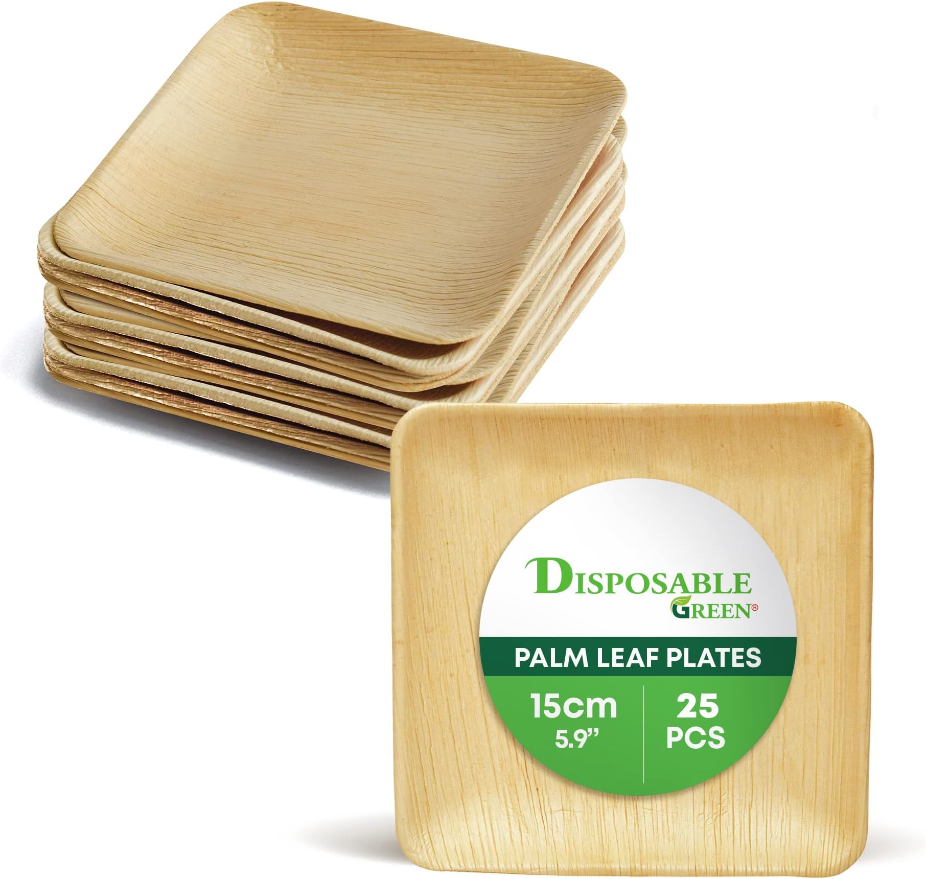 Disposable Bamboo Fibre Paper Plates l 10 inch (25cm) Round 50 Pack l ...