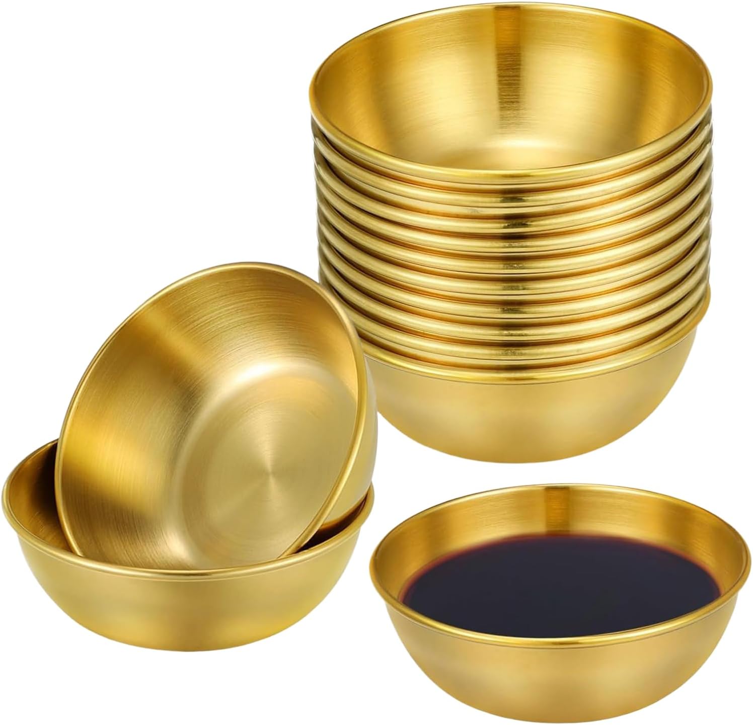 Amazon.com: ZXBMS 12 Pack 3.2 Inch Gold Stainless Steel Dipping Bowls ...