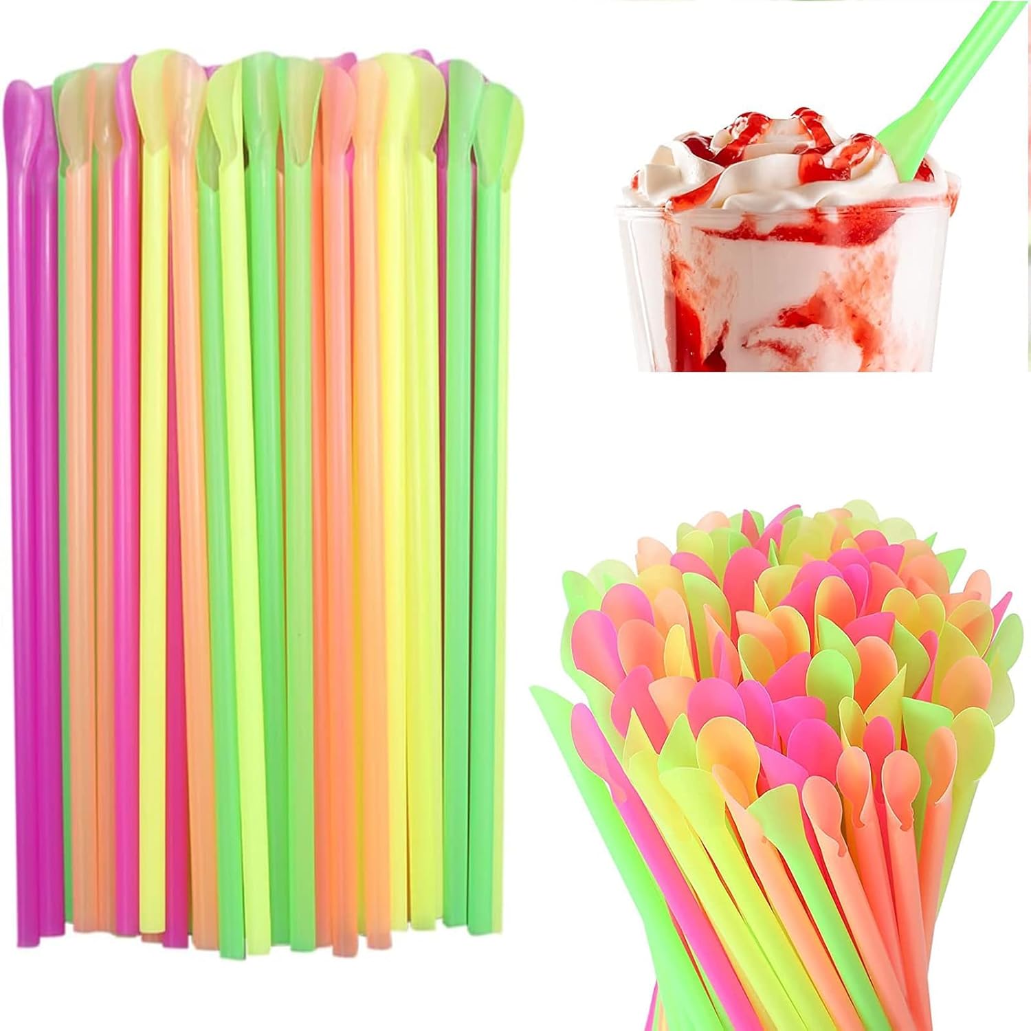 200PCS Sherbet Straws,Slushie Straws,Smoothie Straws,Jumbo Wide Straws ...