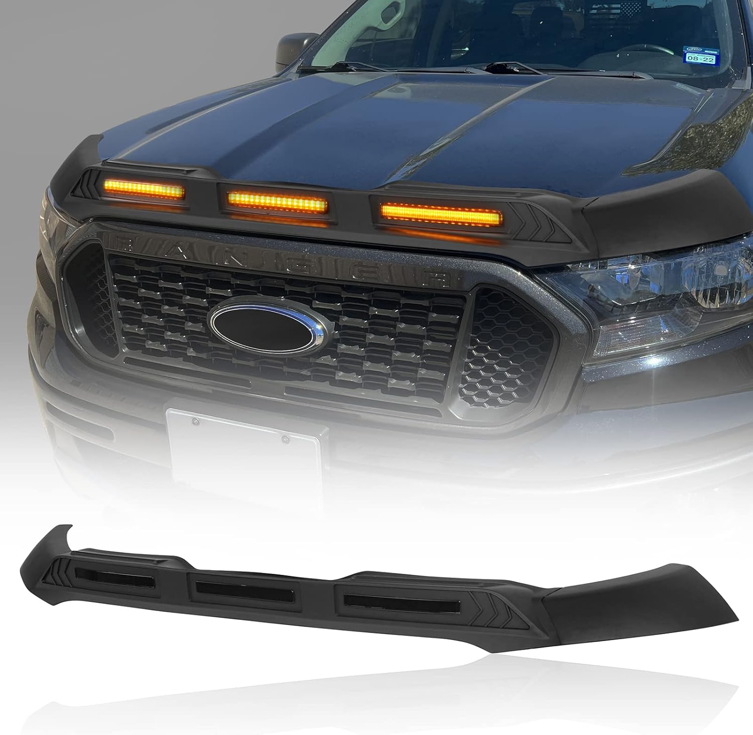 Amazon.com: Hooke Road 19-23 Ranger Hood Deflector, Bug Shield Stone ...