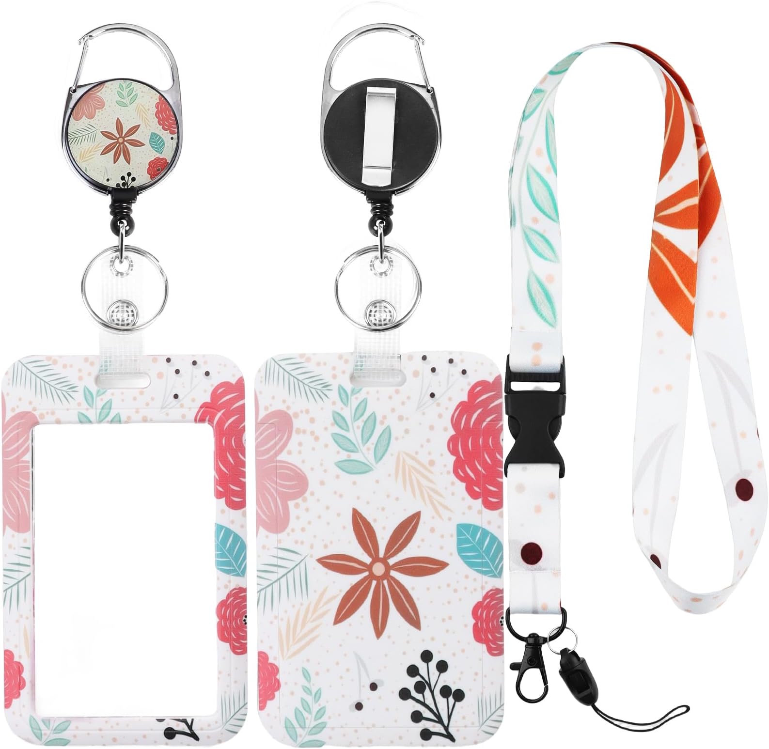 Amazon.com : Eeffzia Retractable ID Badge Holder with Breakaway Lanyard ...