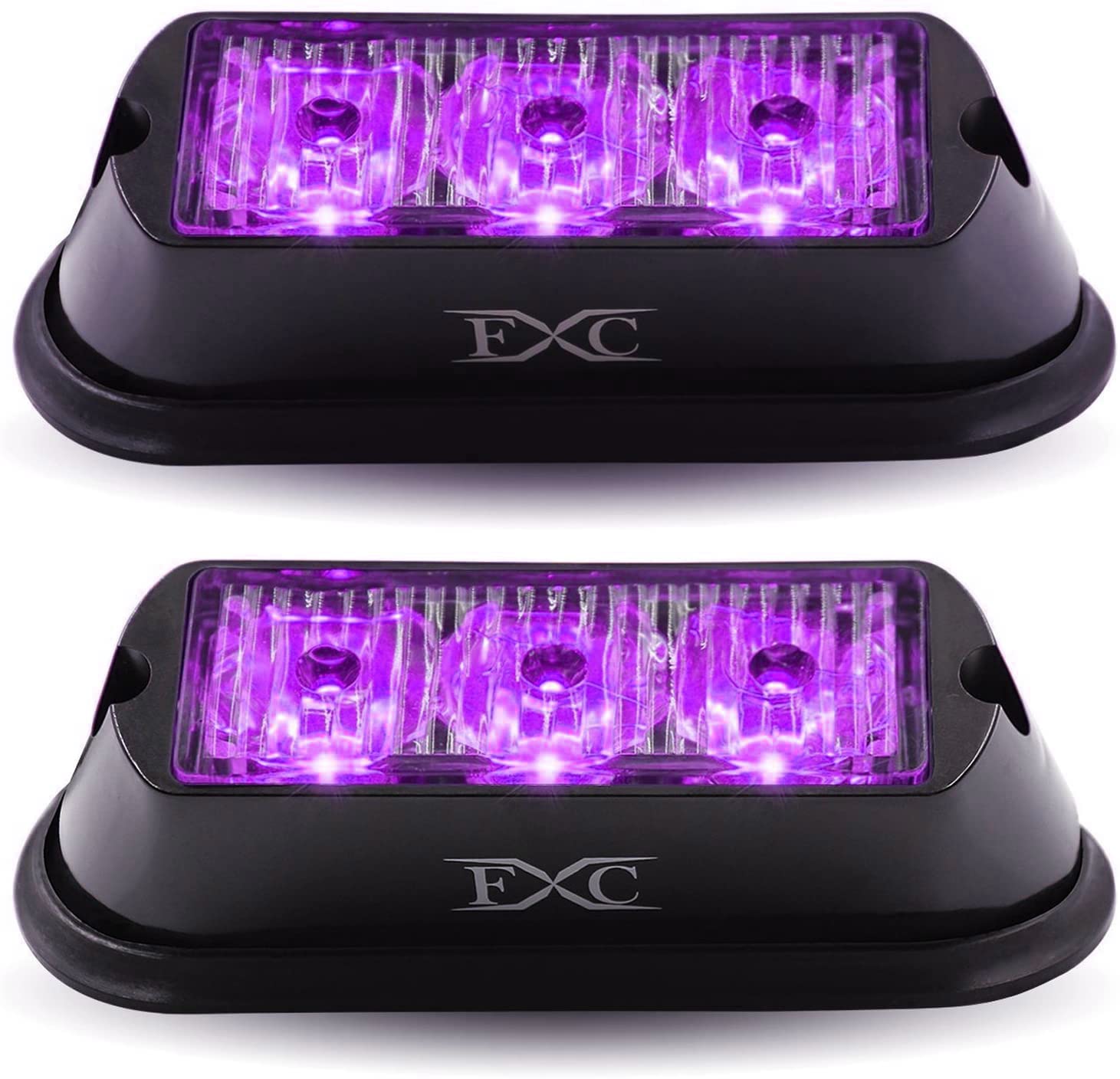 Snapklik.com : FXC (2PCS 3-LED Strobe Light Purple Waterproof Emergency ...