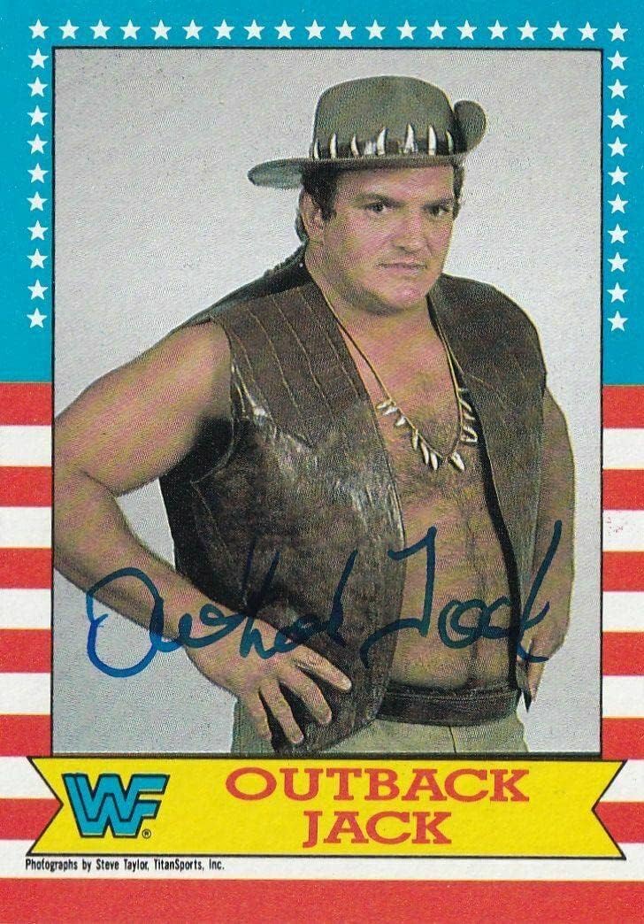 Outback Jack Signed 1987 Topps WWF Rookie Card 14 RC WWE Pro Wrestling ...
