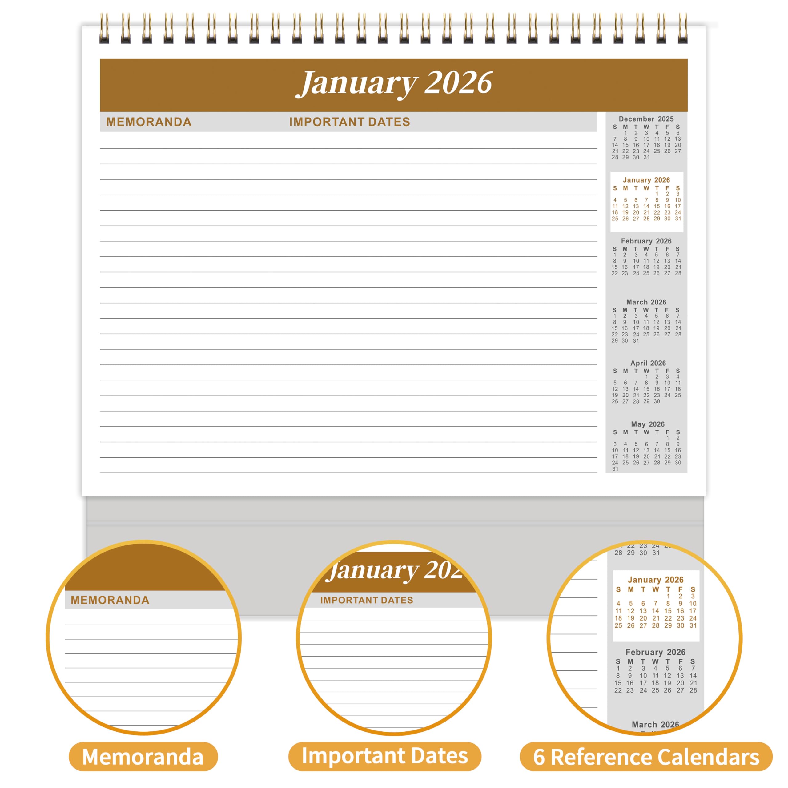 Snapklik.com : 2026 Desk Calendar - Standing Flip 2026 Desktop Calendar ...