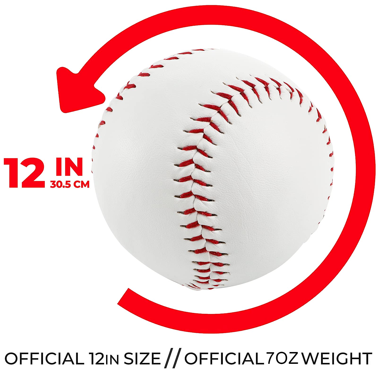 Snapklik.com : 6 Pack White Sports Practice Softballs, 12-Inch Official ...