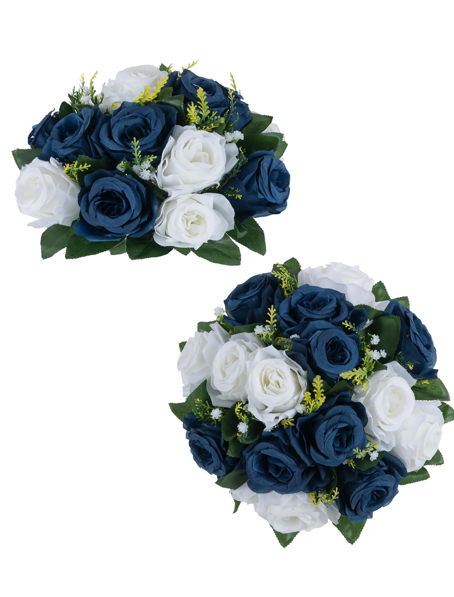 Flores De Boda De Invierno De Color Azul Marino Elegante Vestido Azul