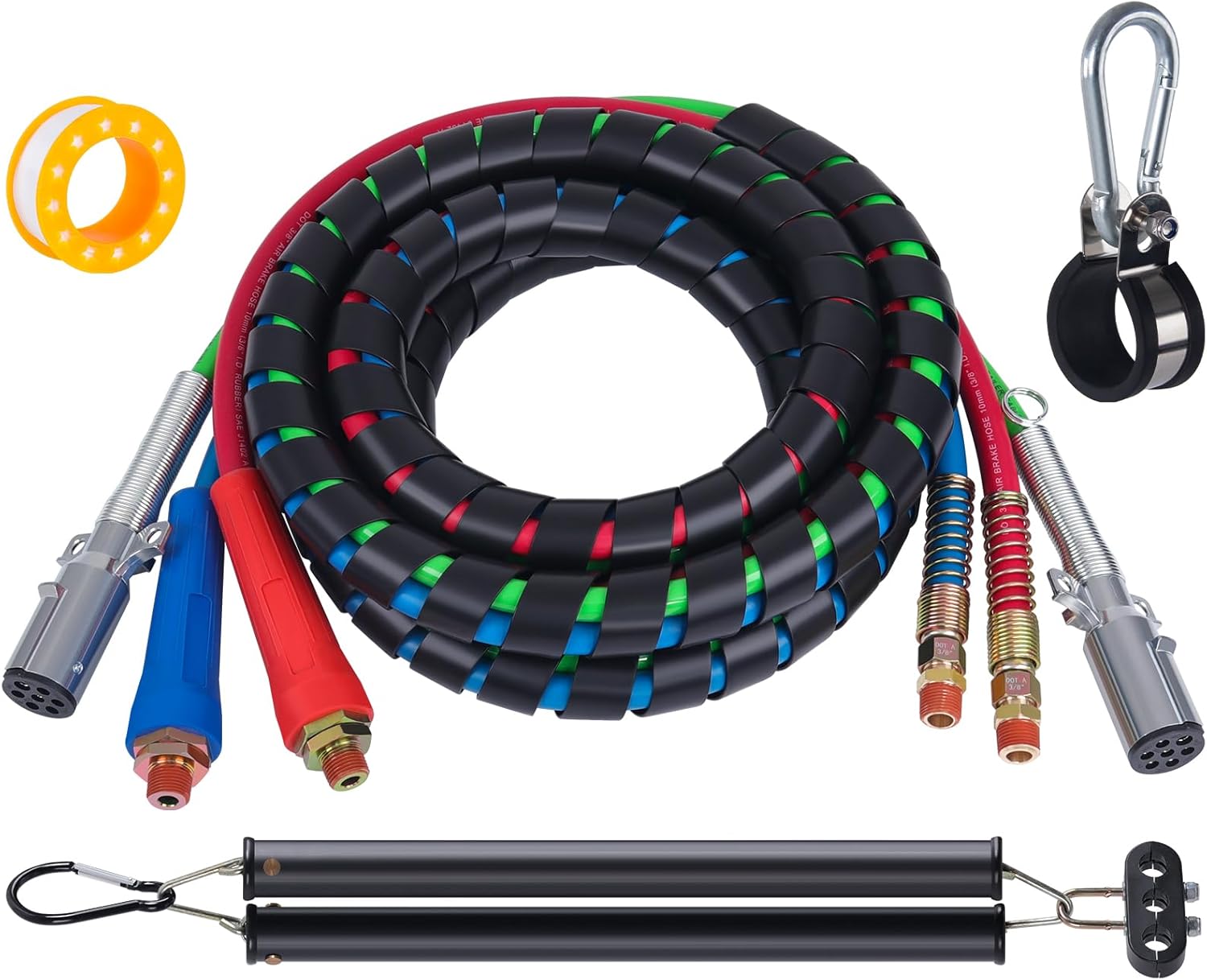 CheeMuii 15 FT Semi Truck Air Lines Kit with 16" Double Tender Spring ...