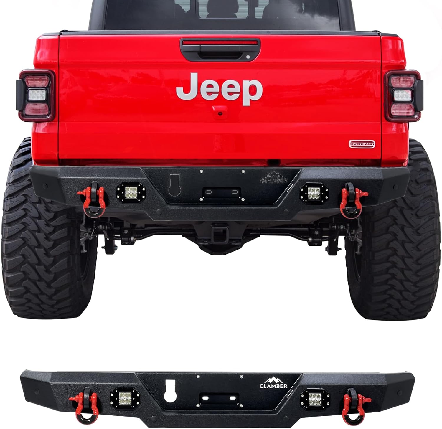CLAMBER Off-Road Rear Bumper for Jeep Gladiator JT 2020 2021 2022 2023 ...