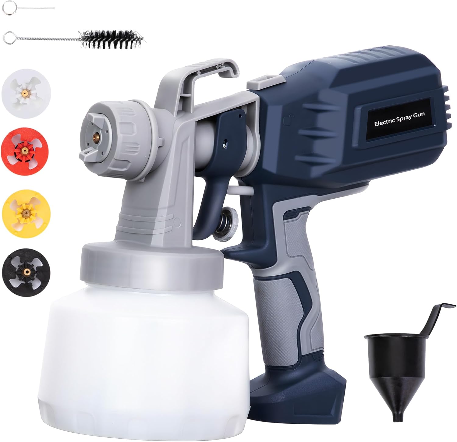 TurboVolt HVLP Air Gravity Spray Gun Set, 650W Paint Sprayer with 4 ...