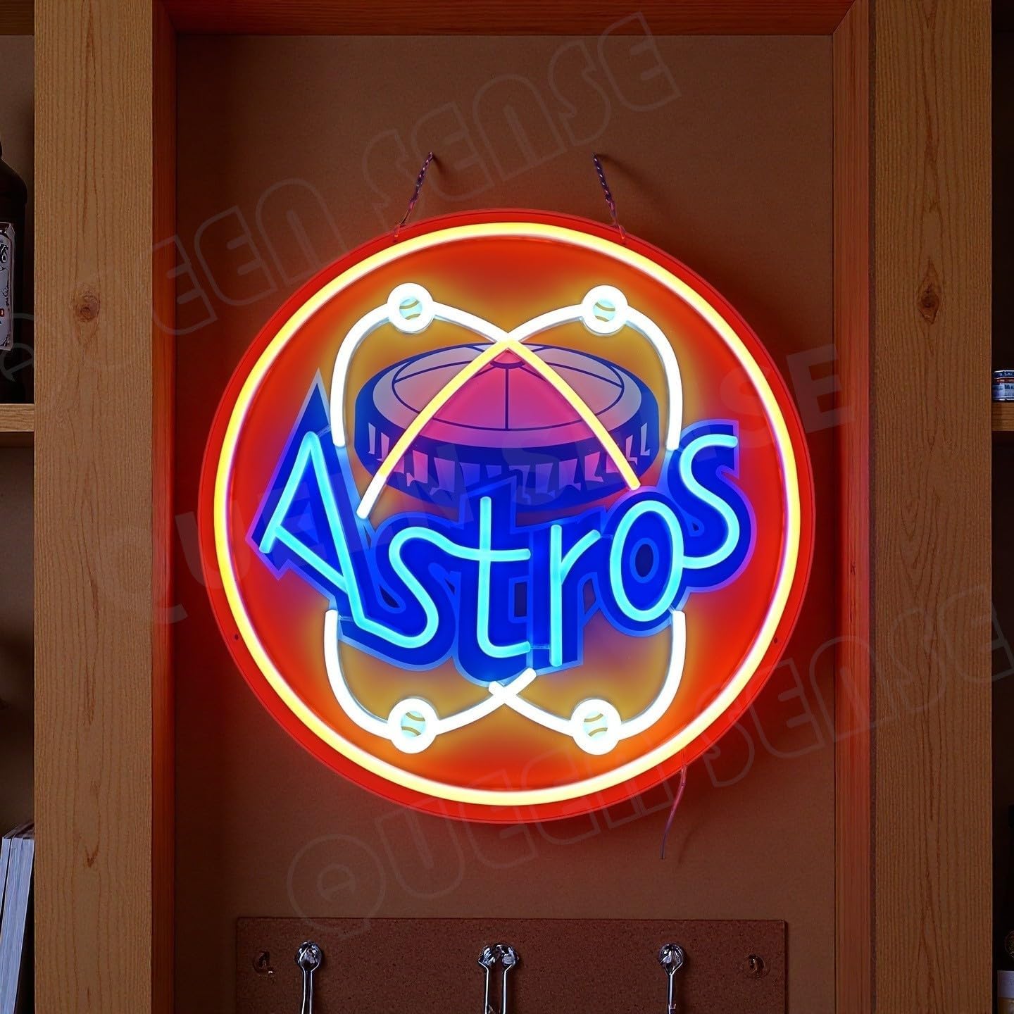 Queen Sense 16"x16" Go Houstons Sports Astros LED Neon Sign for Wall ...