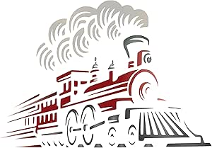 Amazon.com: Steam Train Stencil, 12 x 8.5 inch (L) - Railway Train ...