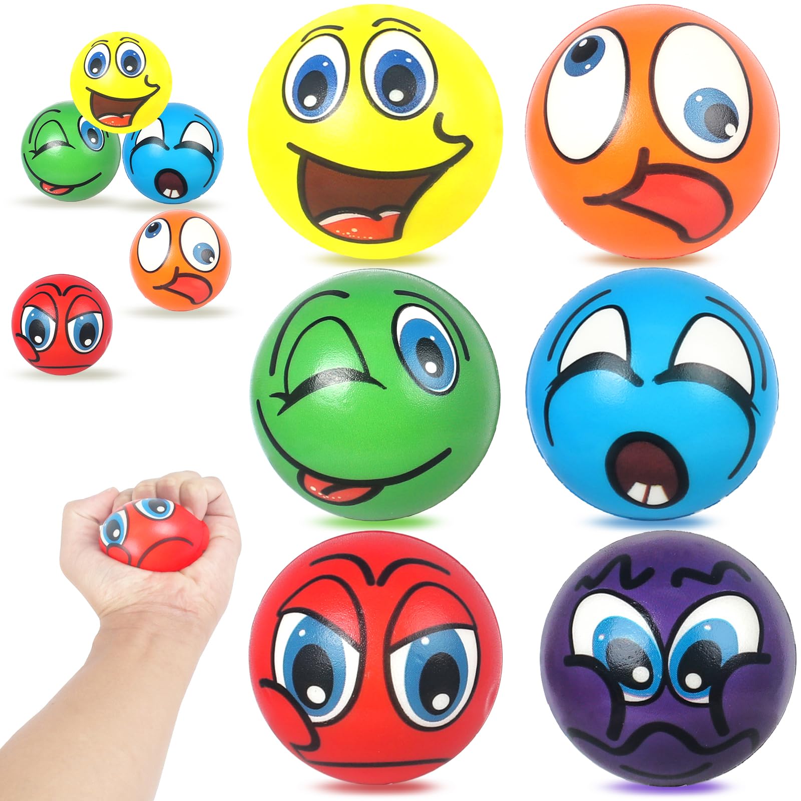 Amazon.com: 12 Pcs Stress Balls Set Sensory Balls for Adults, Stress ...