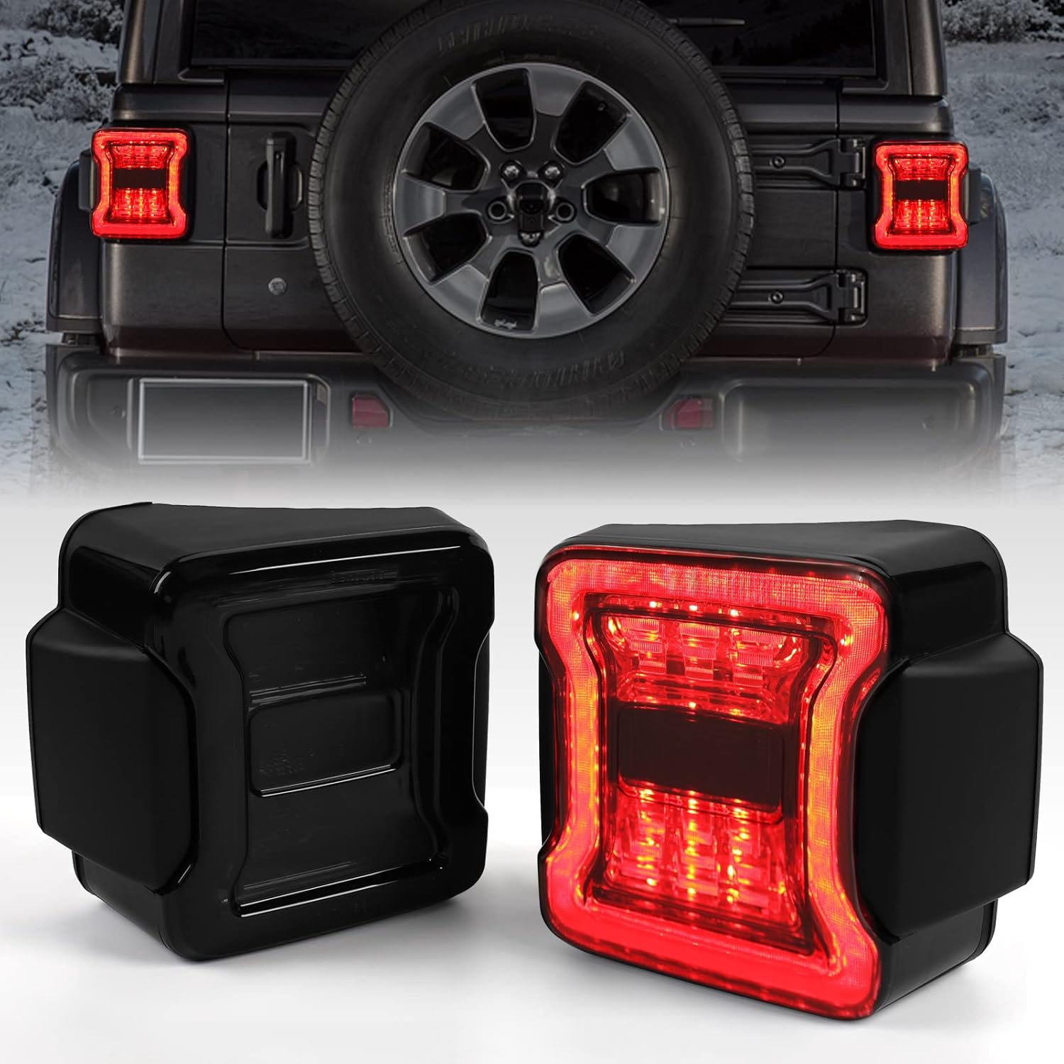 DKMGHT Luces Traseras Led Ahumadas Para Jeep Wrangler Jl 2018-2022 ...