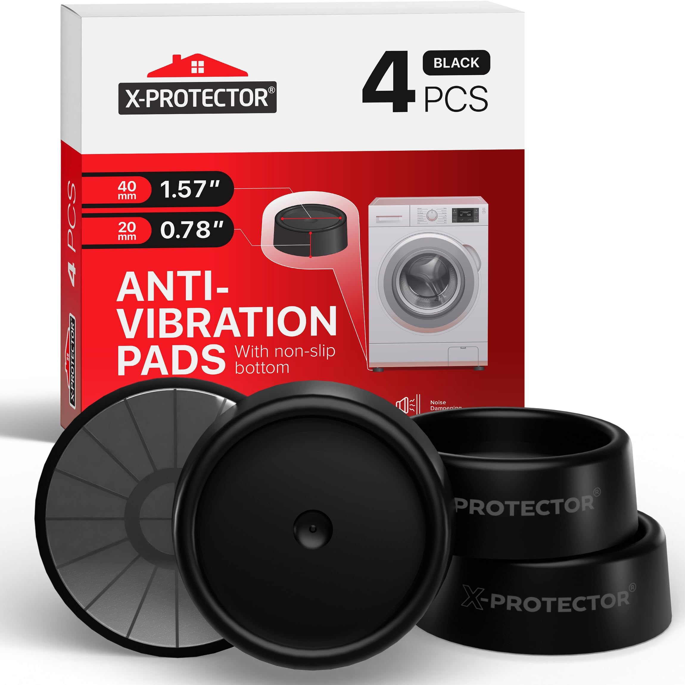 Amazon.com: Anti Vibration Pads for Washing Machine - 4 XL Pads with ...