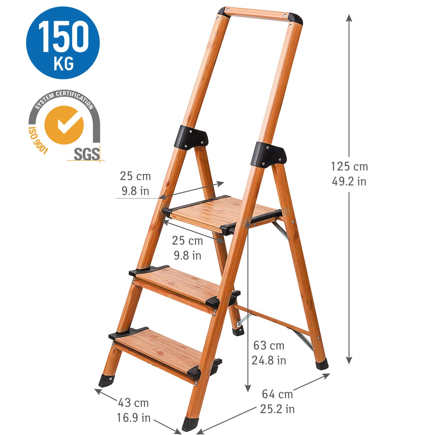 Tatkraft Upstairs 3 Step Ladder Step Stool Foldable Kitchen Step With tatkraft-upstairs-3-step-ladder-step-stool-foldable-kitchen-step-with
