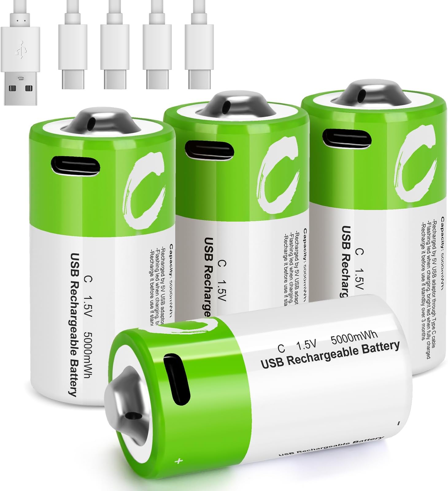 Amazon.com: Rechargeable Lithium C Battery 8 Pack, Batteries c Size ...