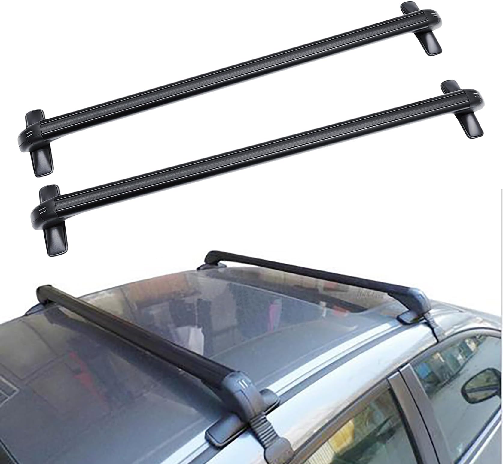 Amazon.com: 2Pcs Universal Car Roof Rack, Lockable Top Roof Rack Cross ...